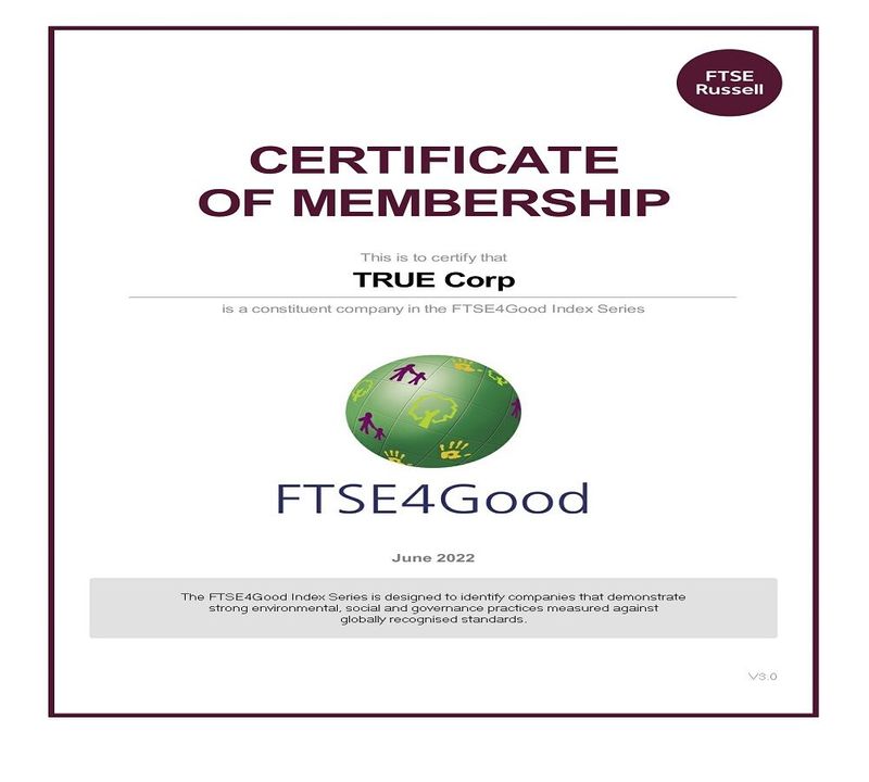 [Greenery] “ทรู” สร้างสถิติใหม่ ที่1 สมาชิกดัชนีความยั่งยืนฯ FTSE4Good 2022 คะแนนรวมสูงสุดกลุ่ม ...