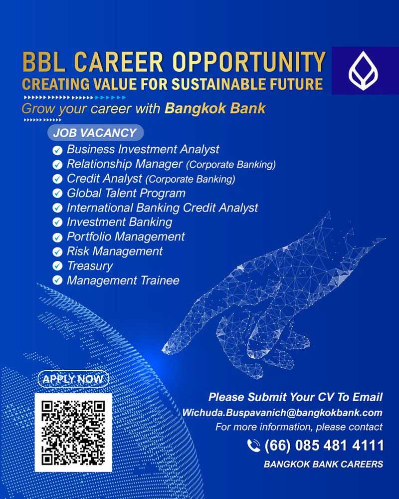 [Bangkok Bank Career] We are a pioneer in international banking with ...