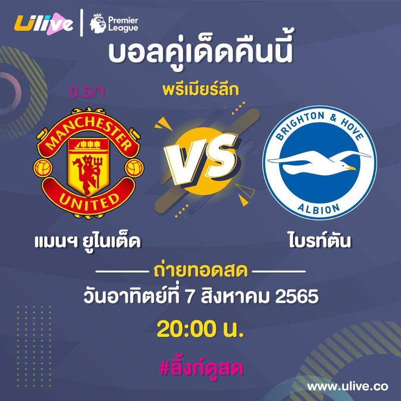 [Ulive.co รวมทุกกีฬาระดับโลก] มาแล้ว คู่เด็ด ประเดิมพรีเมียร์ลีก ลิ้งก์ ...
