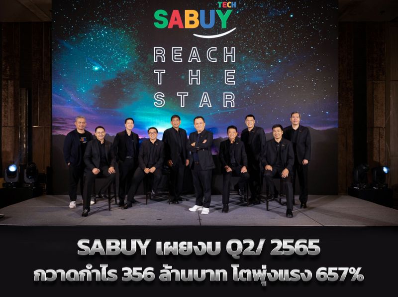 [Sabuy Technology] SABUY เผยงบ Q2/2565 กวาดกำไร 356 ล้านบาท โตพุ่งแรง 657% ทำรายได้แข็งแกร่ง 756 ...