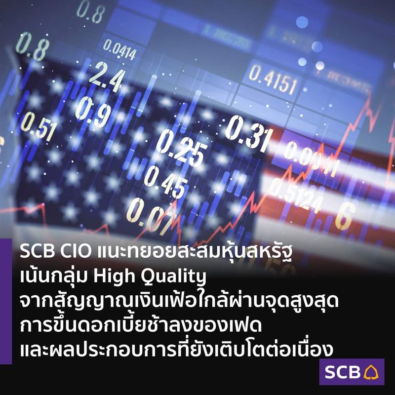 [SCB Thailand] SCB CIO แนะทยอยสะสมหุ้นสหรัฐฯเน้นกลุ่ม High Quality จากสัญญาณเงินเฟ้อใกล้ผ่านจุด ...
