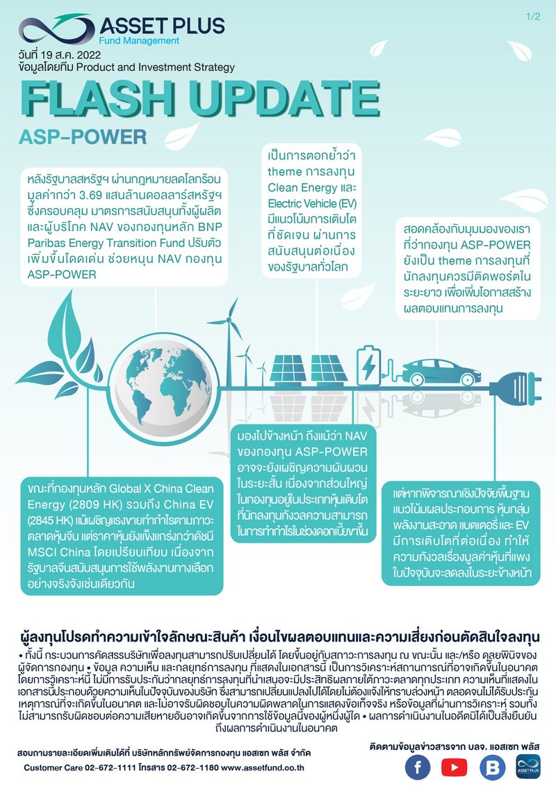[Asset Plus Fund Management] Asset Plus: Flash Update: 19 Aug. 22 ...