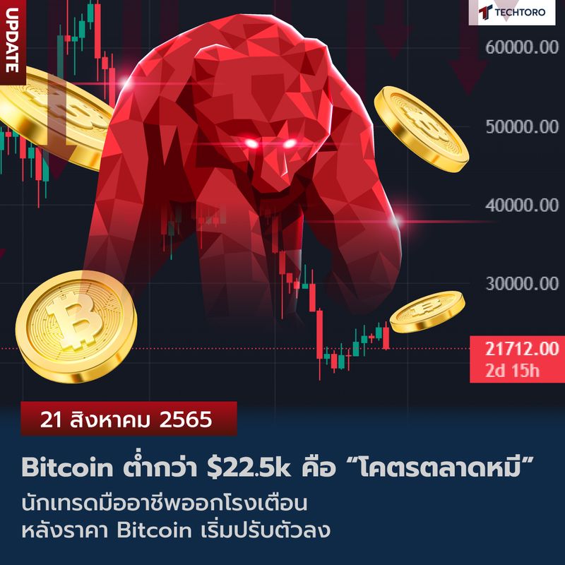 [TechToro] Bitcoin ต่ำกว่า $22.5k คือ “โคตรตลาดหมี” เหล่านักเทรดมืออาชีพออกโรงเตือน หลังราคา ...