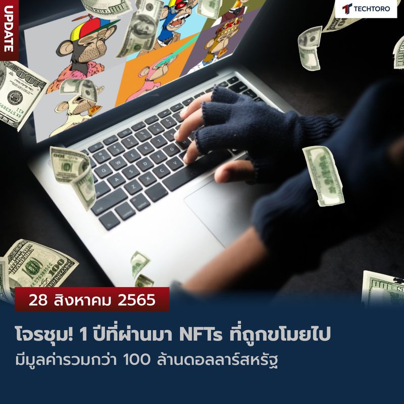 [TechToro] โจรชุม! 1 ปีที่ผ่านมา NFTs ที่ถูกขโมยไป มีมูลค่ารวมกว่า 100 ล้านดอลลาร์สหรัฐ 🥶😱 😎ผู้ ...