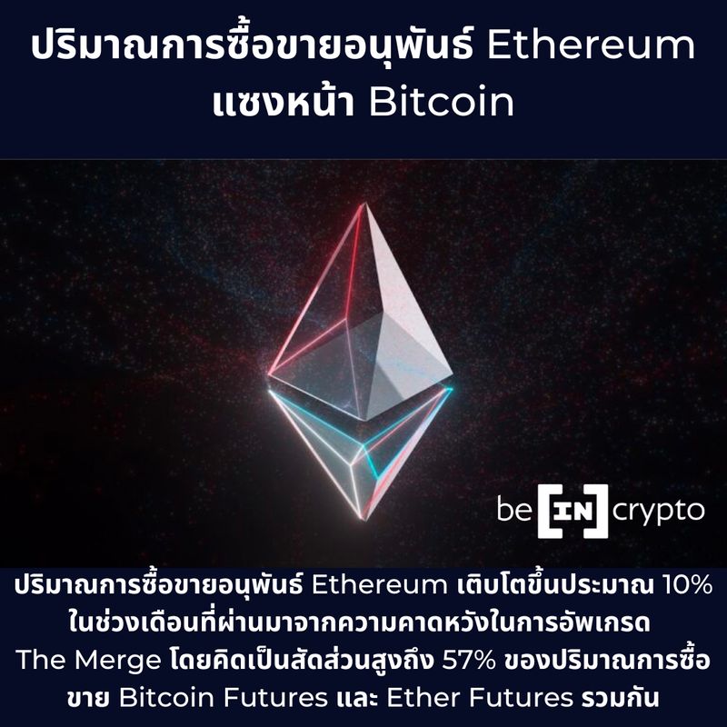 [BeInCrypto Thailand] ปริมาณการซื้อขายอนุพันธ์ Ethereum แซงหน้า Bitcoin ปริมาณการซื้อขายอนุพันธ์ ...