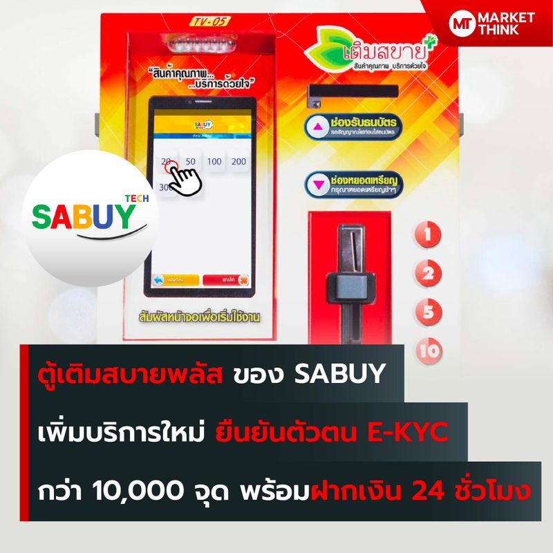 [MarketThink] ตู้เติมสบายพลัส ของ SABUY เพิ่มบริการใหม่ ยืนยันตัวตน E ...