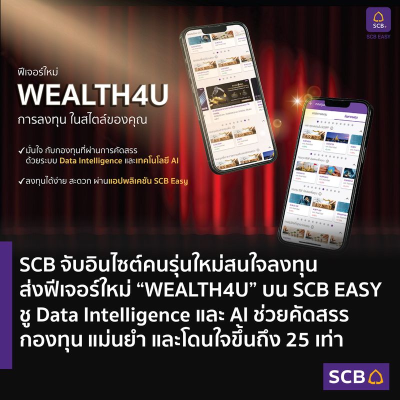 [SCB Thailand] SCB” จับอินไซต์คนรุ่นใหม่สนใจการลงทุน ส่งฟีเจอร์ใหม่ “WEALTH4U” บน SCB EASY ชู ...