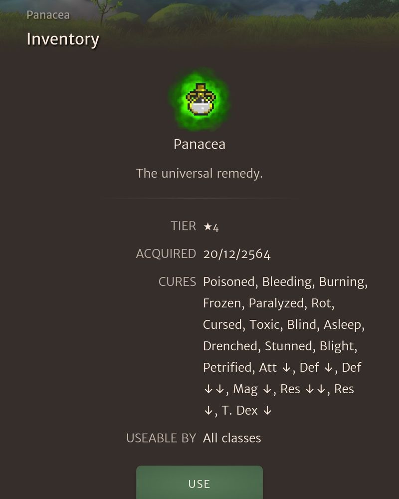 [Orna game TH บทความ] วันๆกับPotion Part6 1.Panacea:ยาครอบจักรวาล