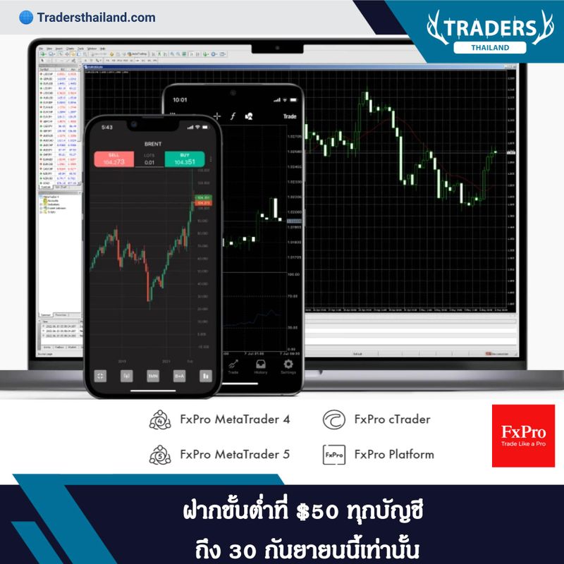 [Traders Thailand] ข่าวดีสำหรับนักเทรดทุกท่าน FxPro เขามีโปรฝากขั้นต่ำเพียง 50 เหรียญดอลลาร์ ...