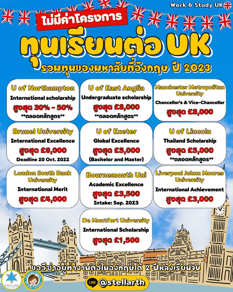 [Stellar Education & Visa Centre Thailand] 🔥รวมทุนแรง UK🔥 สำหรับปี ...