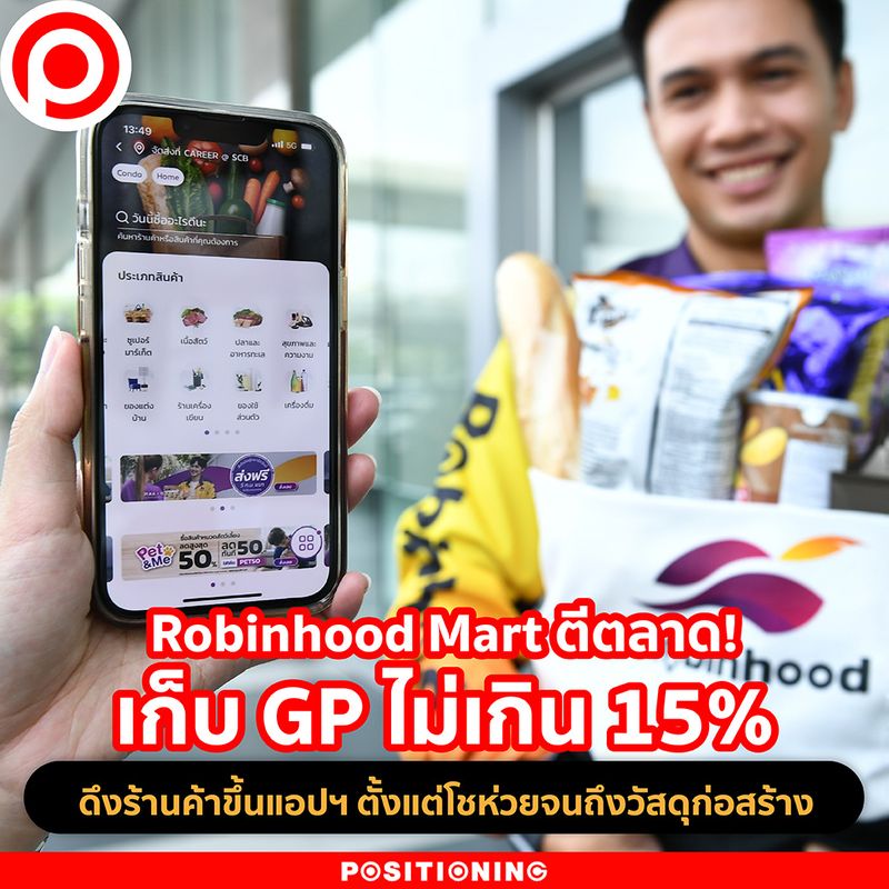 [Positioning Online] - Robinhood Mart ตีตลาด! เก็บ GP ไม่เกิน 15% ดึงร้านค้าขึ้นแอปฯ ตั้งแต่โช ...