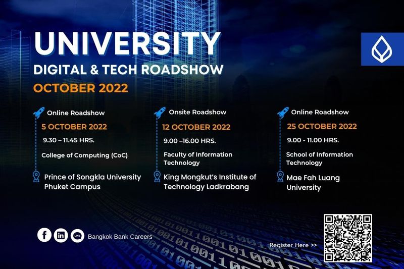 [Bangkok Bank Career] เตรียมพบกับ “University Digital & Tech Roadshow ...
