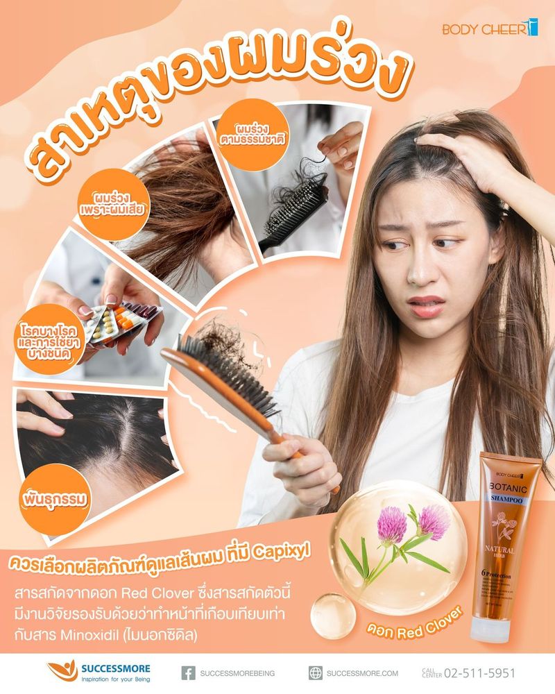 [Successmore Thailand ] ลดผมร่วง ด้วยผลิตภัณฑ์ดูแลเส้นผม บอดี้ เชียร์ โบทานิค แชมพู แนชเชอรัล เฮ ...