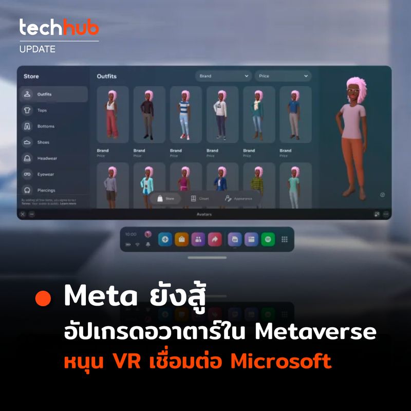 [Techhub] ไม่นานมานี้ Meta ได้โพสต์ผ่าน Twitter ถึงการอัปเกรด Avatar ใหม่ในโลก Metaverse โดยได้ ...