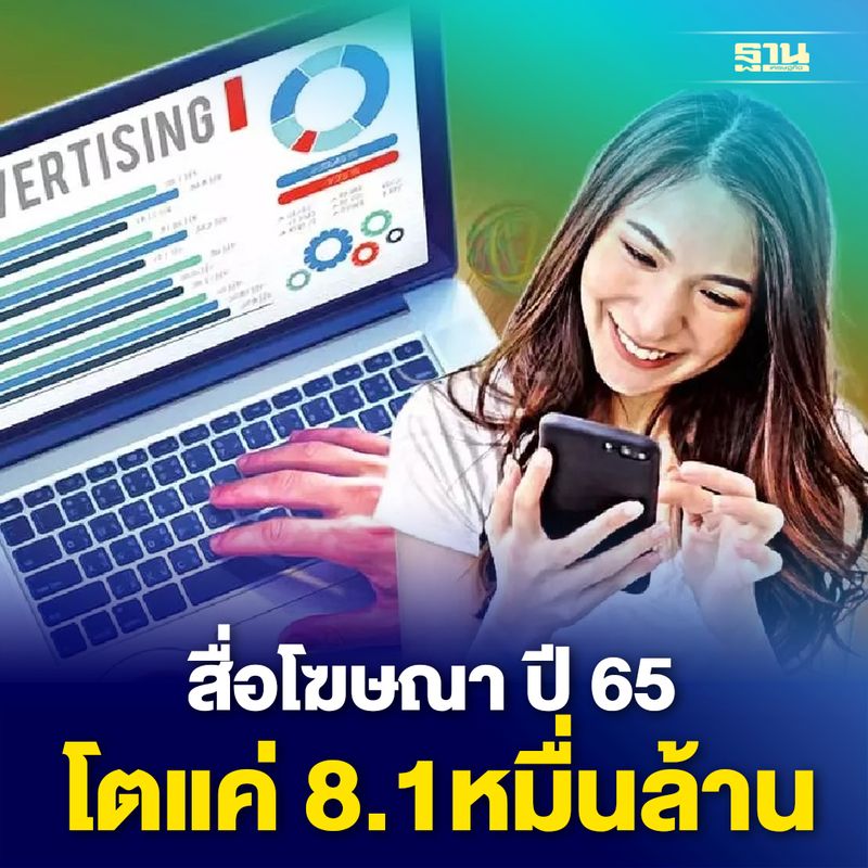 [ฐานเศรษฐกิจ_Thansettakij] สื่อโฆษณา ฝ่ามรสุม ‘เงินเฟ้อ-ภัยธรรมชาติ’ ปี 65 โตแค่ 8.1หมื่นล้าน ...