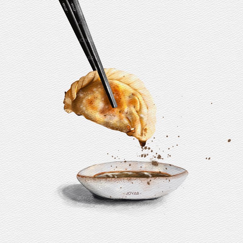 [JOYAR] เกี๊ยวซ่า (Gyoza) 🥟 . เอาภาพวาดอาหาร…มาเติมพลังให้ทุกคนค่าาาา ...