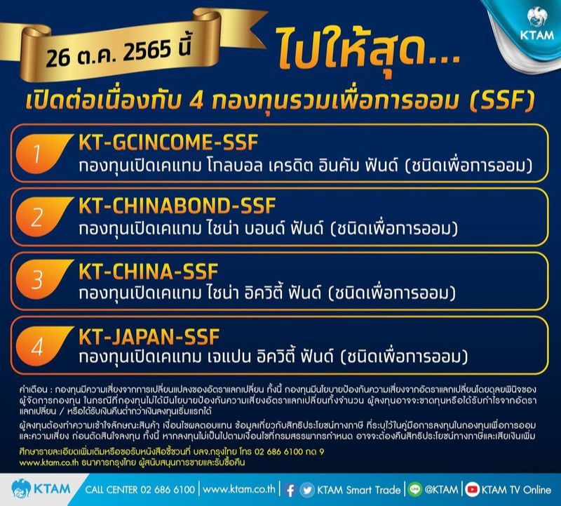[Krungthai Asset Management] พลาดไม่ได้แล้วนะจ้ะวิ! วันนี้ KTAM เปิดให้ลงทุนเพิ่มอีก 4 กองทุน ...