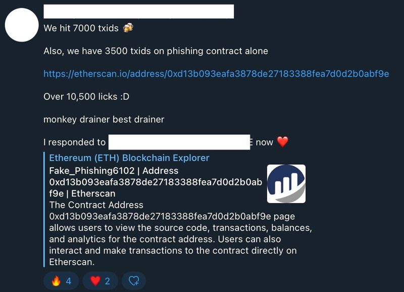 [เช้านี้] 🍌Monkey Drainer ขโมย 700 ETH ใน 24 ชั่วโมง🍌 ชื่อนี้หลายๆคนอาจจะไม่เคยได้ยิน แต่เรา ...