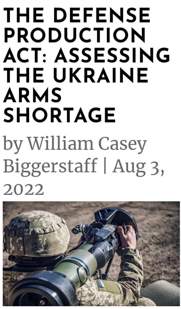 [Everythinghobby] THE DEFENSE PRODUCTION ACT: ASSESSING THE UKRAINE ...