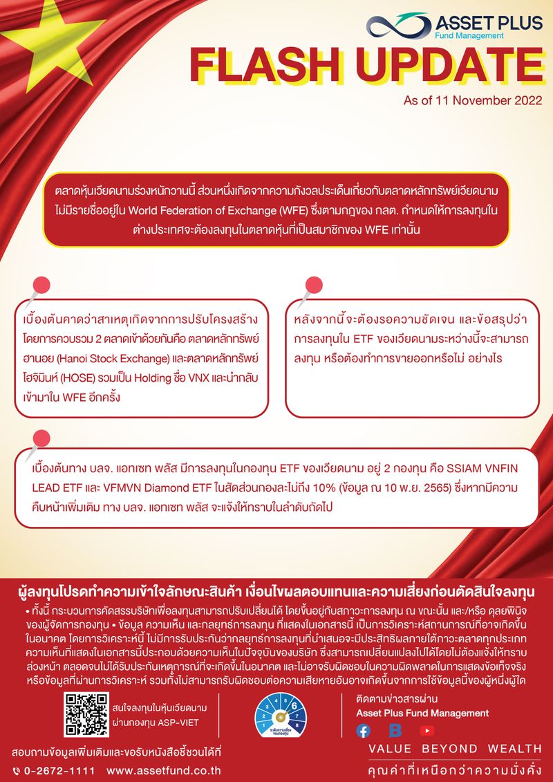 [Asset Plus Fund Management] Asset Plus: Flash Update: 11 Nov. 22: เกิด ...