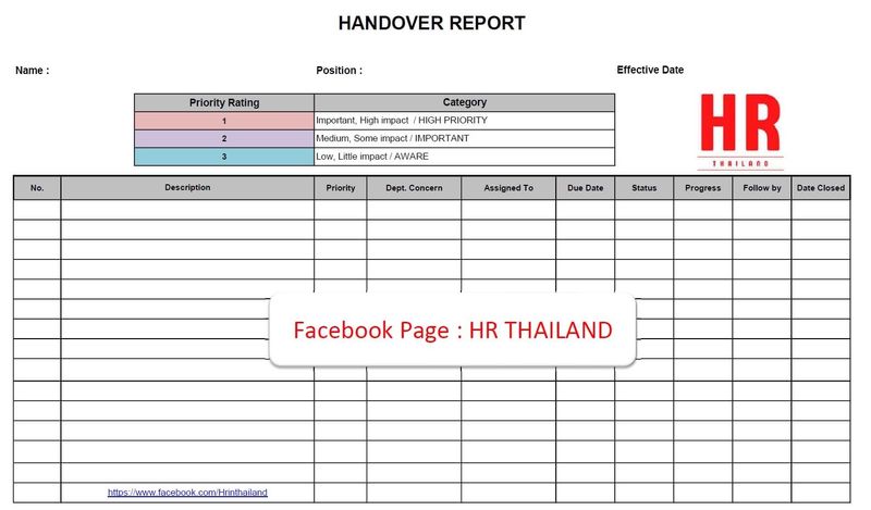 [Jirasap Kijakarnsangworn] ตัวอย่าง Handover Report Handover Report คือ เอกสารส่งมอบงานจะช่วยให้ ...