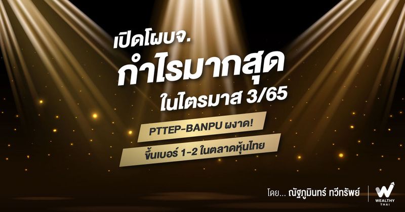 [Wealthy Thai] เปิดโผบจ.กำไรมากสุดในไตรมาส 3/65 PTTEP-BANPU ผงาด! ขึ้นเบอร์ 1-2 ในตลาดหุ้นไทย ...