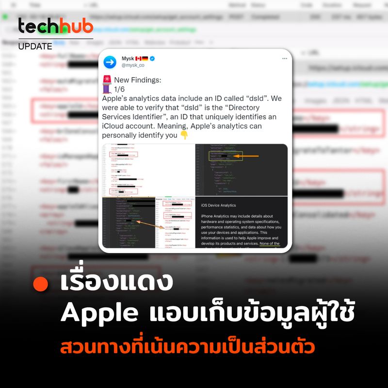 [Techhub] ส่วนตัวจริงไหม Apple แอบรวบรวมข้อมูล ทั้ง ๆ ที่บอกว่าตัวเองปลอดภัย Mysk นักพัฒนาและ ...