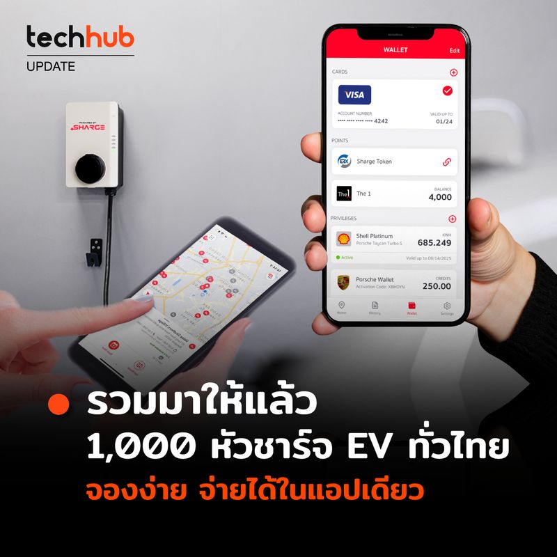 [Techhub] ค้นหาสถานี จองชาร์จ จ่ายเงินผ่านแอปได้ ไม่ต้องรอนาน นับเป็นเรื่องราวดีๆ ของคนใช้ ...