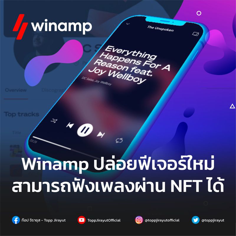 [ท๊อป จิรายุส ทรัพย์ศรีโสภา - Topp Jirayut Srupsris] Winamp ปล่อยฟีเจอร์ใหม่สามารถฟังเพลงผ่าน ...