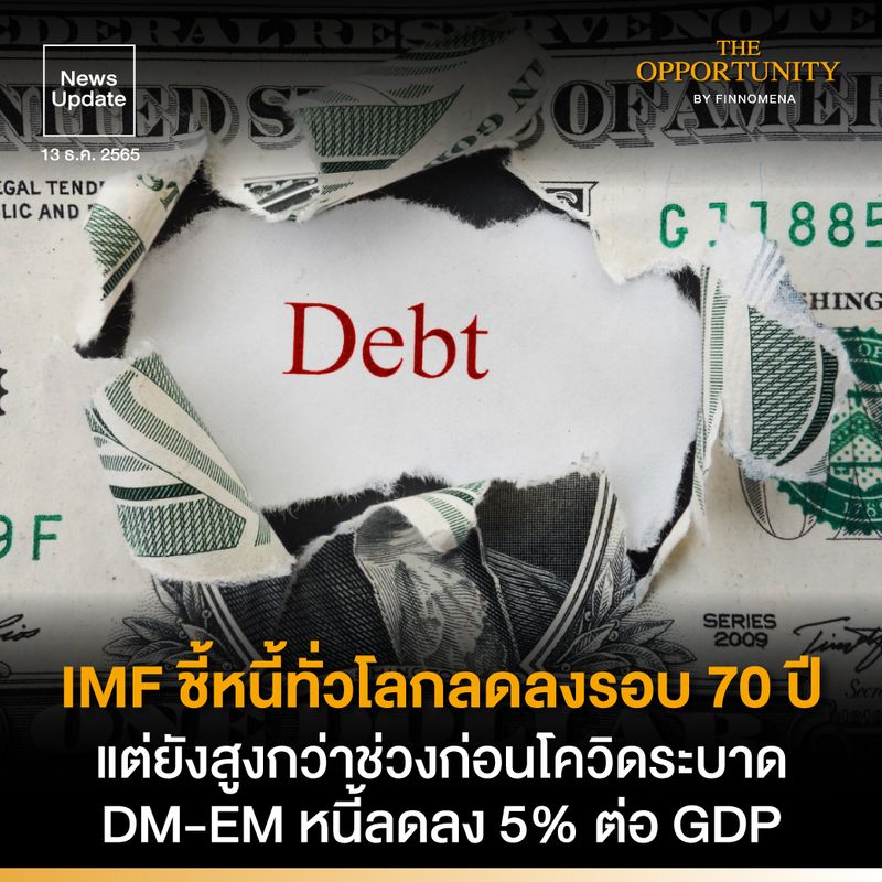 [FINNOMENA] News Update: IMF ชี้หนี้ทั่วโลกลดลงรอบ 70 ปี แต่ยังสูงกว่าช่วงก่อนโควิดระบาด DM-EM ...