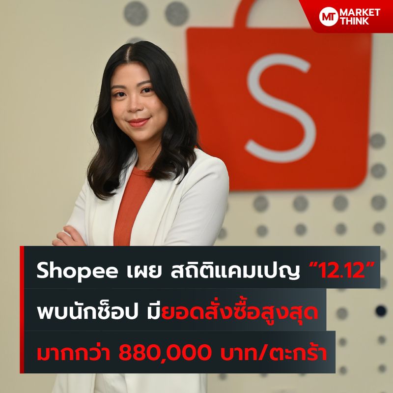 [MarketThink] Shopee เผย สถิติแคมเปญ “12.12” พบนักช็อป มียอดสั่งซื้อสูงสุดมากกว่า 880,000 บาท ...