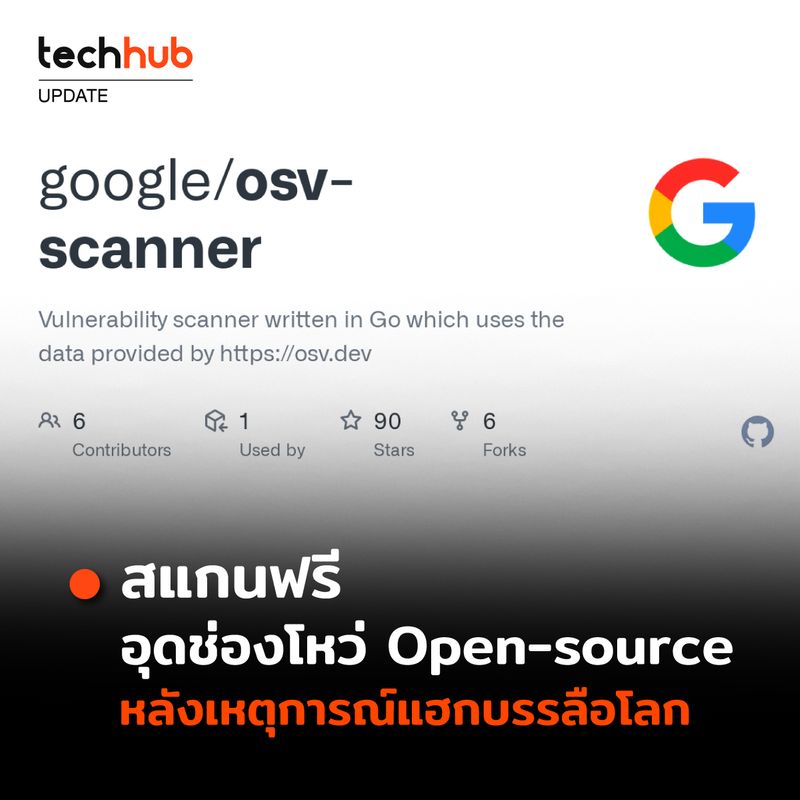 [Techhub] OSV-Scanner โปรแกรมอุดช่องโหว่ Open-source สร้างโดย Google ปัจจุบัน ซอฟต์แวร์ Open ...