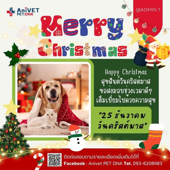 [AniVET New ข่าวสารวงการสัตว์] 🎄🎄MERRY CHRISTMAS🎄🎄 สุขสันต์วันคริสต์มาสค่า เนื่องใน “Christmas ...