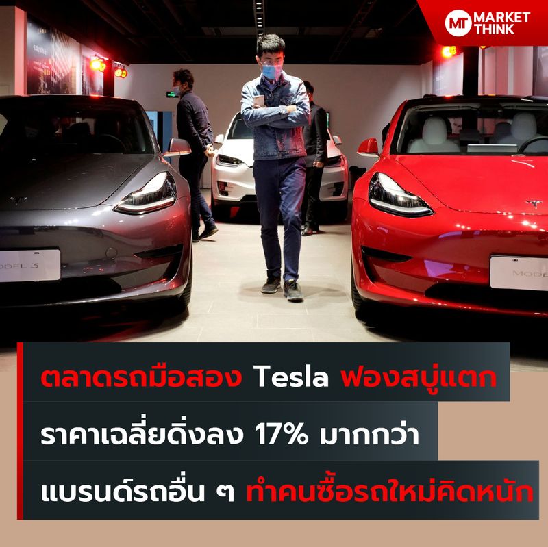 [marketthink] ตลาดรถมือสอง Tesla ฟองสบู่แตก ราคาเฉลี่ยดิ่งลง 17 มาก