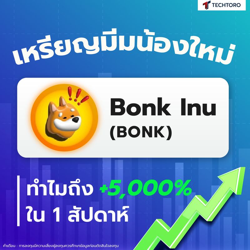 [TechToro] เหรียญมีมน้องใหม่ Bonk Inu (BONK) ทำไมถึง +5,000% ใน 1 สัปดาห์ 🚀🥳 🐶เมื่อสัปดาห์ที่ ...