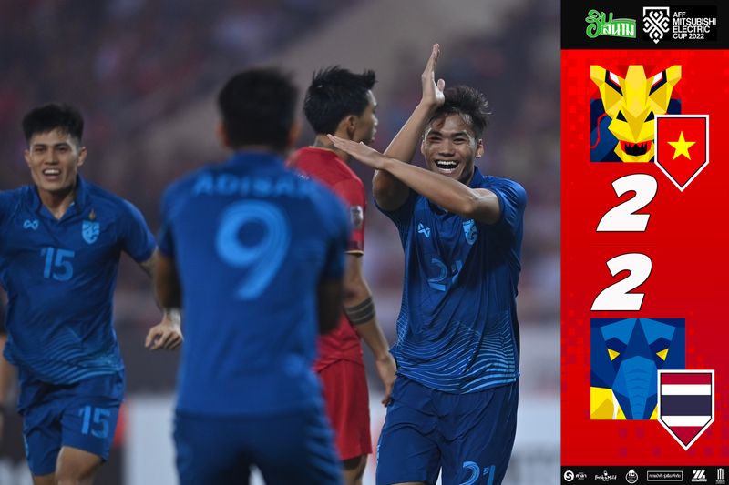 [Himsanam : ฮิมสนาม] เเสนเสียดาย++ ช้างศึก 🇹🇭 บุกเจ๊า ดาวทอง 🇻🇳 2-2 นัดหน้ามีเปรียบเรื่องอเวย์โกล