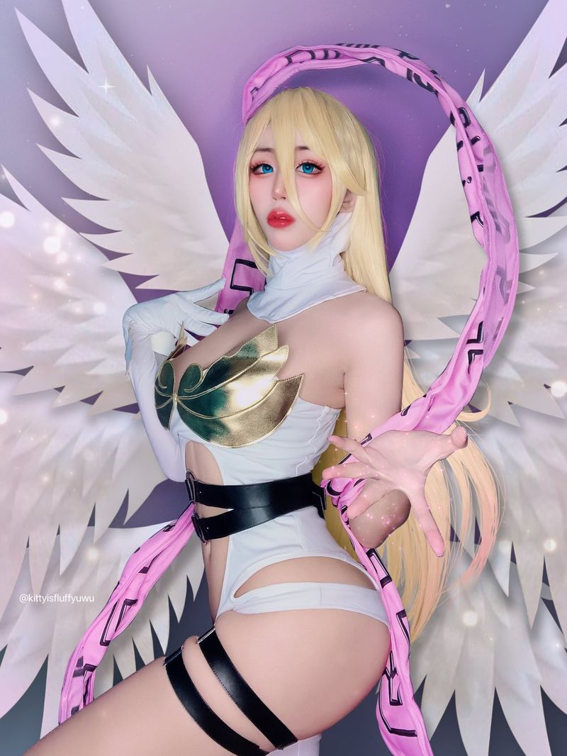 [WONGKAN COSPLAY] คุณคิตตี้ Evolution กลายเป็น Angewomon จาก Digimon! คอสเพลย์สุดงาม จากการ์ตูน ...