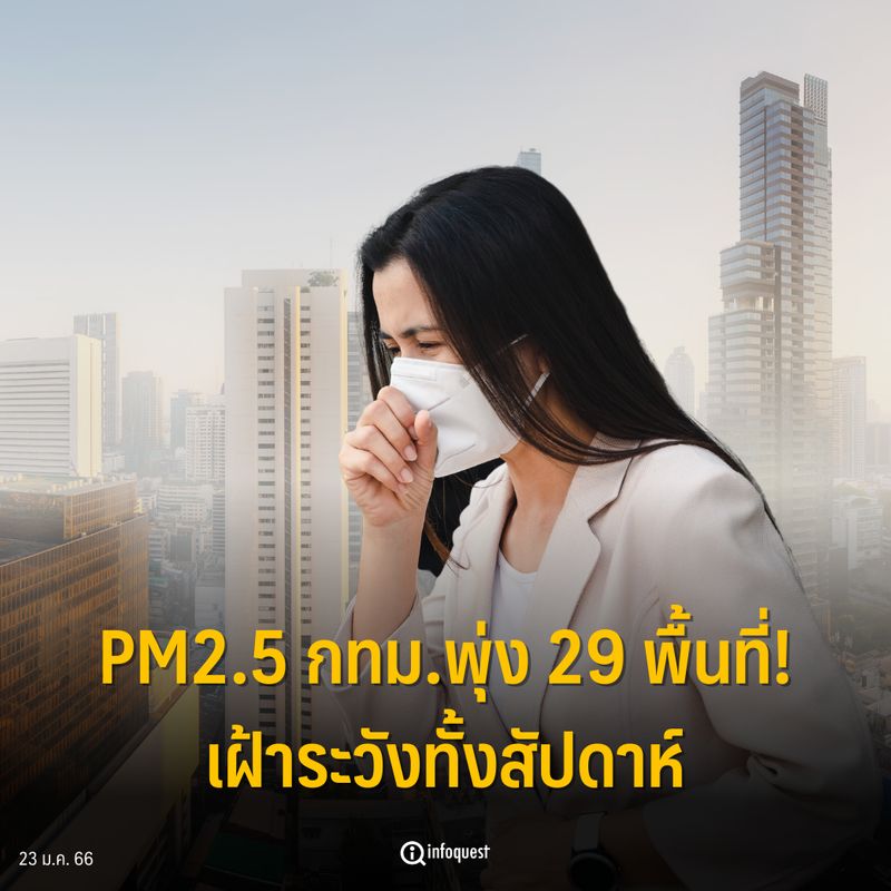 [InfoQuestNews - สำนักข่าวอินโฟเควสท์] PM2.5 ในกทม.พุ่ง 29 พื้นที่! เฝ้าระวังทั้งสัปดาห์ เหตุ ...