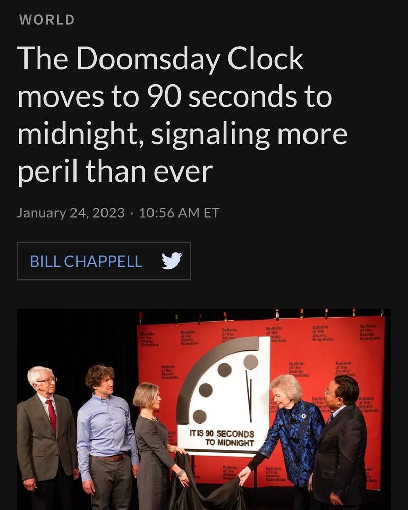 [สงครามโลก ครั้งที่ 3] นาฬิกาวันสิ้นโลก /Doom day clock/ อีก 90 วินาที ...