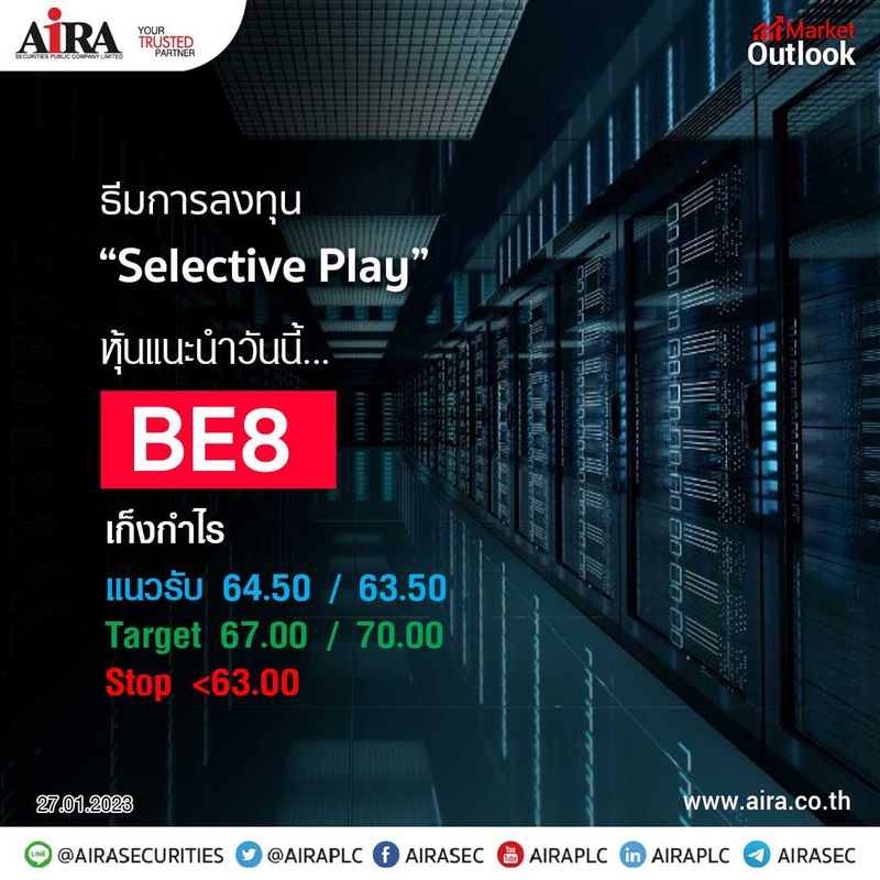 [AIRA SECURITIES] AIRA Market Outlook (27.01.2023) คลายความกังวล...คาดตลาดวันนี้ “Sideways” มอง ...
