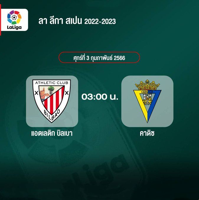 [thscore] ผลบอลสดThscore - แอธเลติก บิลเบา VS กาดิซ #Laliga #ลาลิกา ...