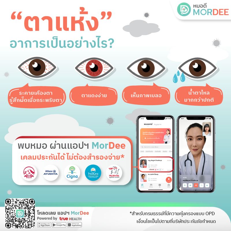 [MorDee - หมอดี] เจอฝุ่นควัน PM2.5 มลภาวะ ลมแรง หรือแม้แต่จ้องคอมนาน ๆ 🥺ตาแห้ง แดง คัน ระคาย ...