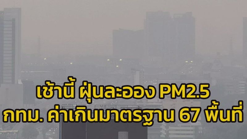 [FM91 Trafficpro] เช้านี้ ค่าฝุ่นละออง PM2.5 กทม.กลับมาหนักอีกรอบ เกินมาตรฐาน 67 พื้นที่ ศูนย์ ...