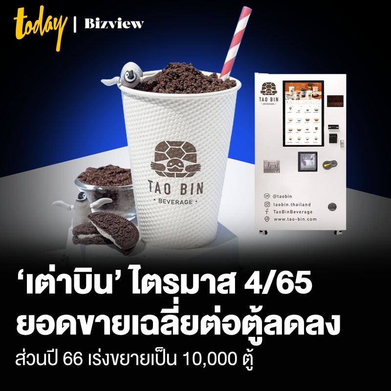 [TODAY Bizview] ‘เต่าบิน’ ไตรมาส 4/65 ยอดขายเฉลี่ยต่อตู้ลดลง ส่วนปี 66 ...