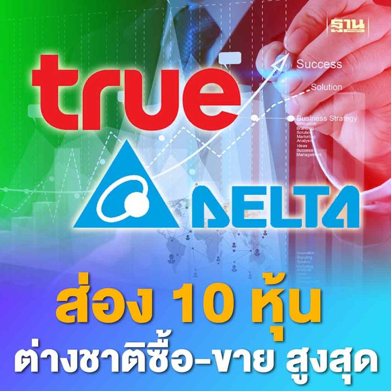 [ฐานเศรษฐกิจ_Thansettakij] ส่อง 10 หุ้น ต่างชาติซื้อ-ขายผ่าน NVDR สูงสุด"TRUE-DELTA" นำ ต่างชาติ ...