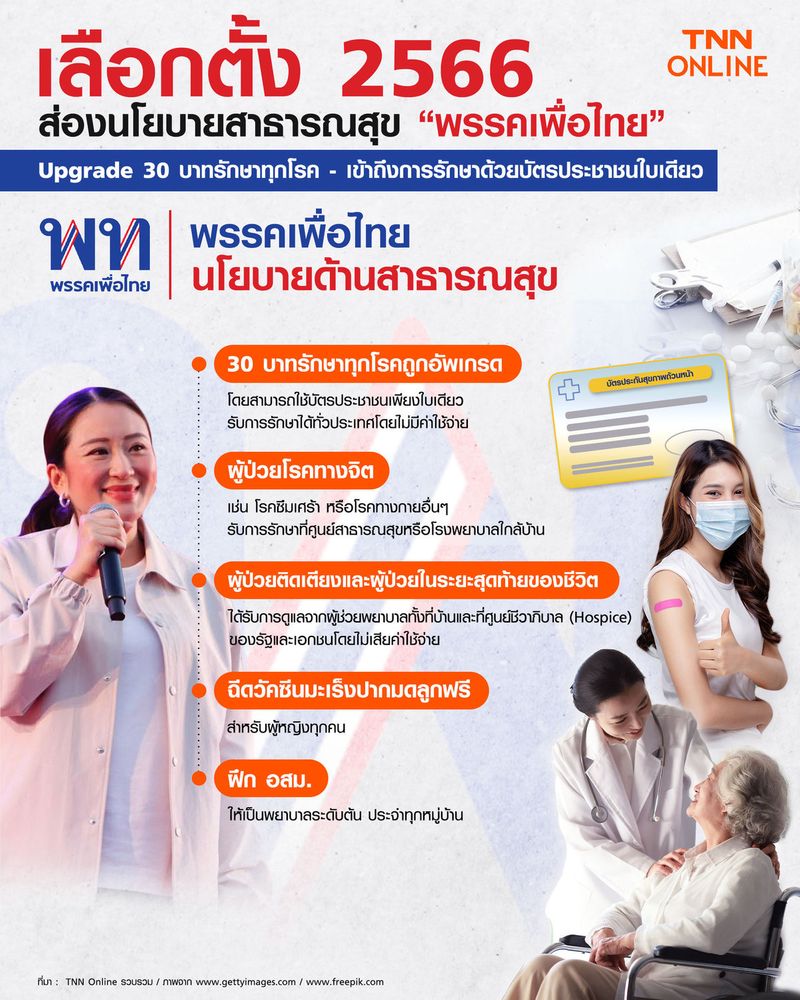 [TNN ONLINE] เลือกตั้ง 2566 ส่องนโยบายสาธารณสุข “พรรคเพื่อไทย” https://tnnthailand.com/news ...