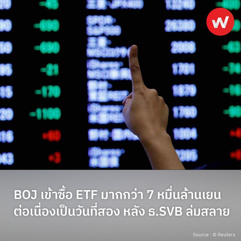 [WABIZ รู้รอบทิศ ธุรกิจญี่ปุ่น] BOJ เข้าซื้อ ETF มากกว่า 7 หมื่นล้านเยน ต่อเนื่องเป็นวันที่สอง ...