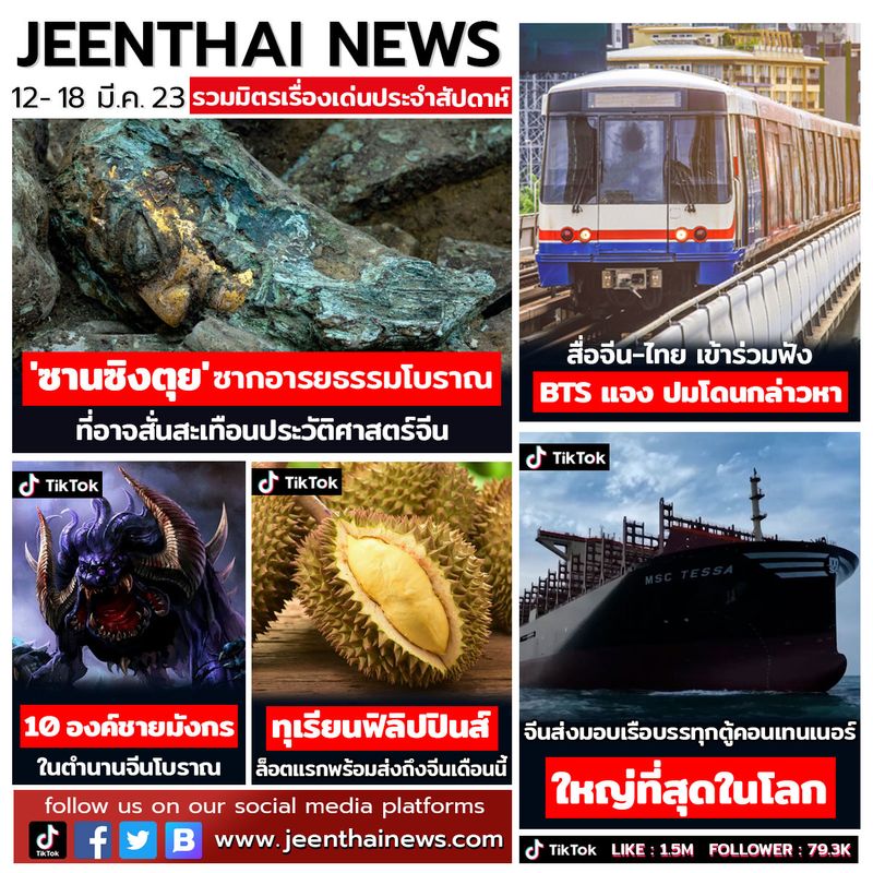 [JEENTHAINEWS] รวมมิตรเรื่องเด่นประจำสัปดาห์ของจีนไทยนิวส์ (5-11 มี.ค.) 1️⃣ ‘ซานซิงตุย’ ซาก ...