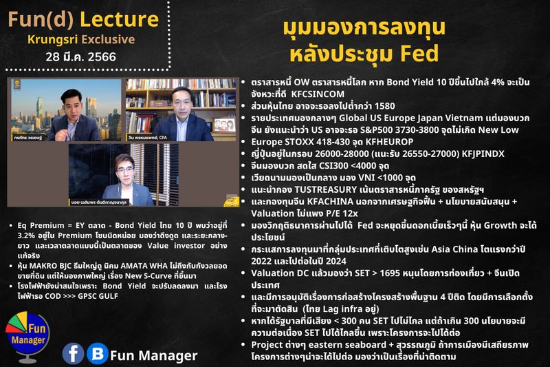[Fun Manager] #สรุปKrungsriExclusive 28 มี.ค. #FundLecture #สรุปKrungsriExclusive 28 มี.ค. ...