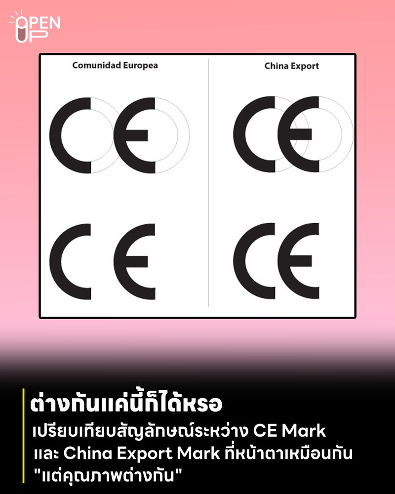 [Open Up] CE Mark สัญลักษณ์หน้าตาเหมือนกัน "แต่คุณภาพต่างกัน" ไม่ว่าใคร ...